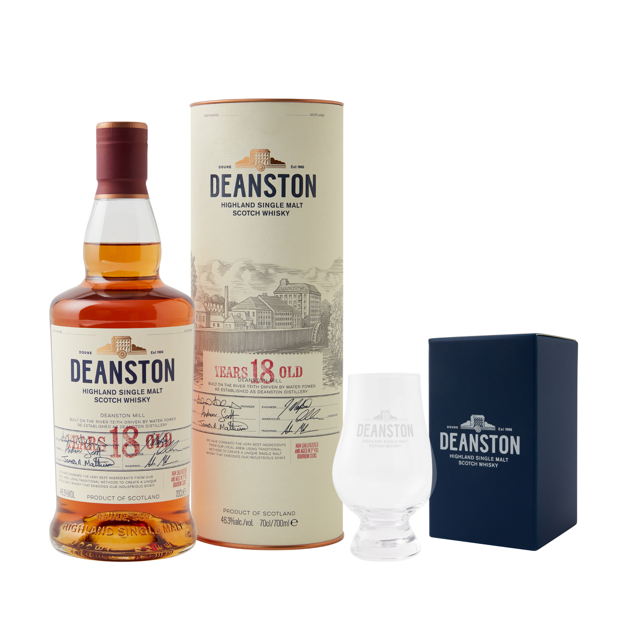 18 Year Old with Glencairn Bundle – Deanston Distillery